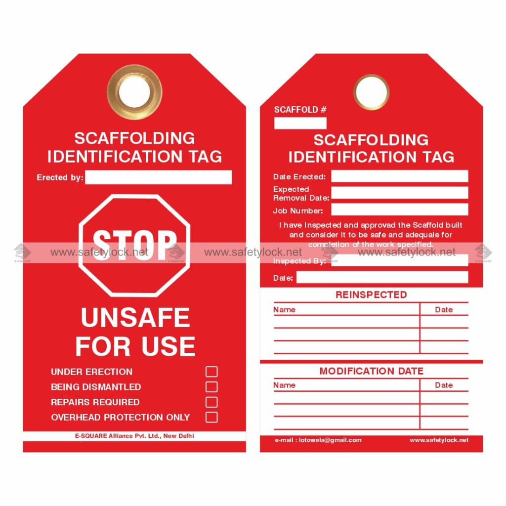 Red Color Scaffolding Tags Manufacturer and Supplier | E-Square